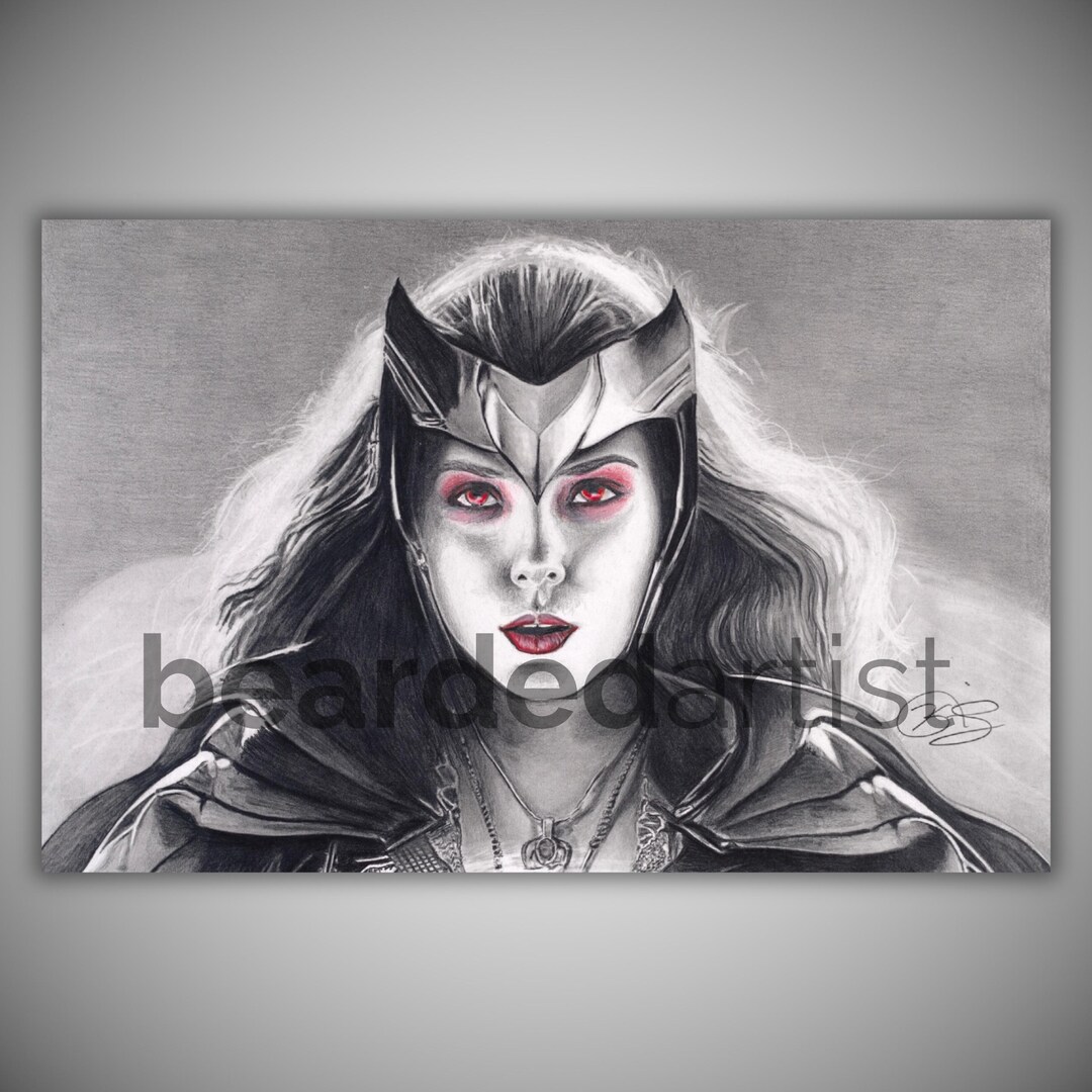 Wanda – Scarlet Witch Graphite & Colored Pencil Drawing | Marvel Wall ...