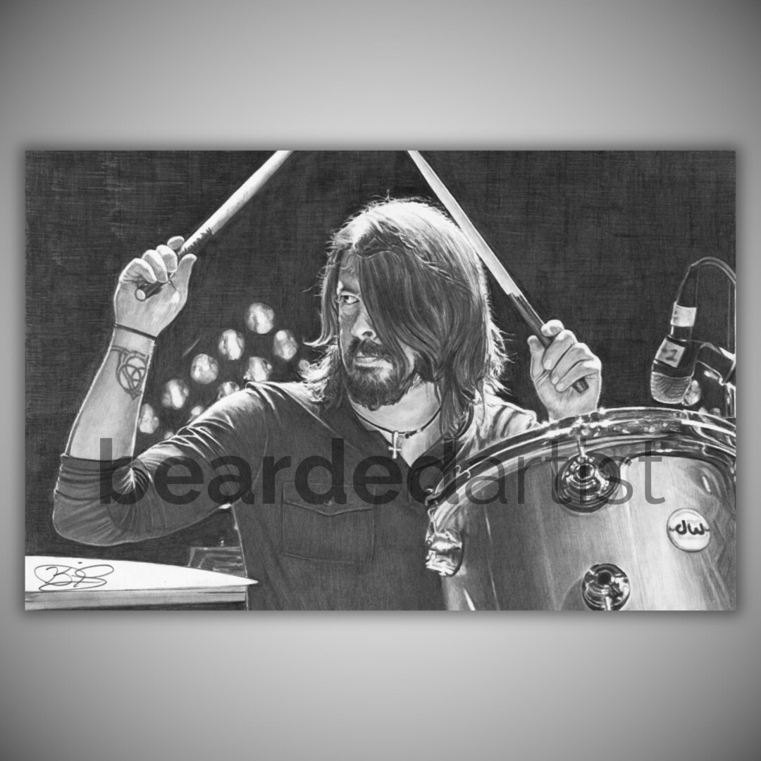 Dave Grohl Pencil Drawing - Foo Fighters Fine Art - "dave Grohl ...
