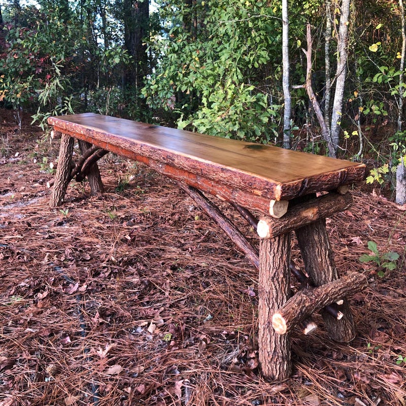 Rustic Bench - Etsy