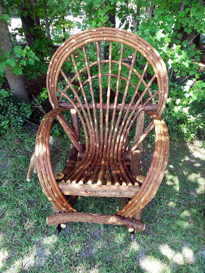 Set of Two Handmade Willow Chairs . Two Fan Back Bentwood - Etsy