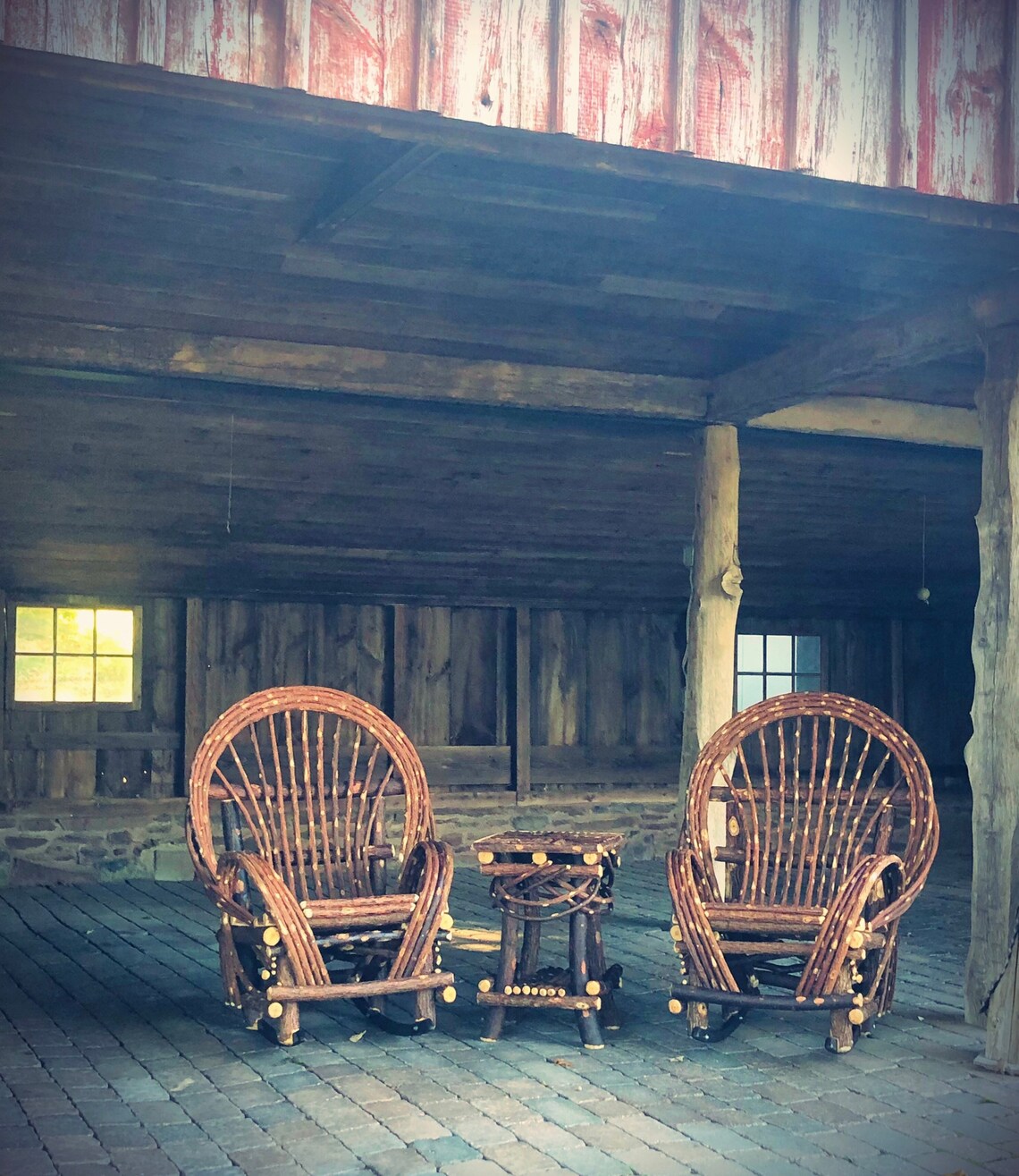 Rustic Handmade Chair Set Twig Willow Rocking Chair Set 2 - Etsy