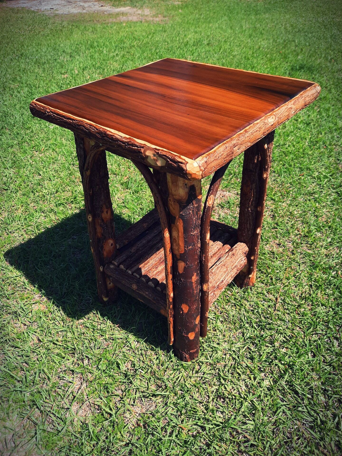 Handmade Twig Willow Accent Table With Poplar Wood Top - Etsy