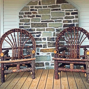 Two Handmade Bentwood Twig Willow Chairs Rústico Style Shipping ...