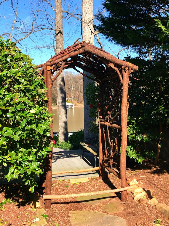 Rustic Tree Branch Pergola