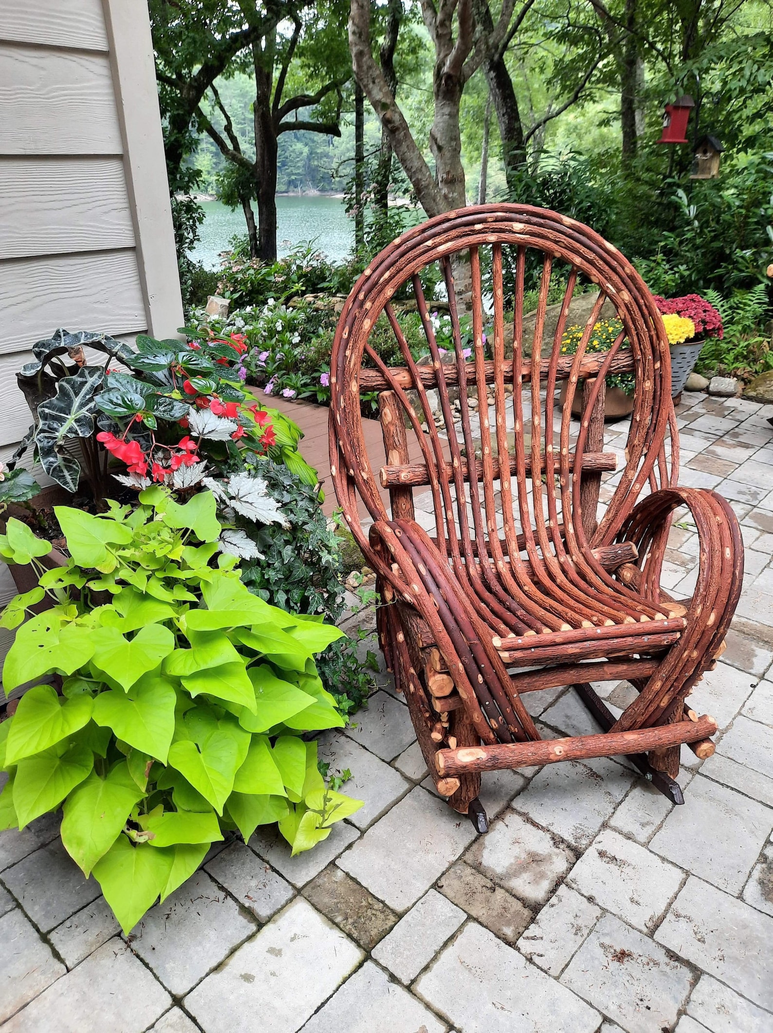 One Handmade Classic Style Twig Willow Rocking Chair - Etsy