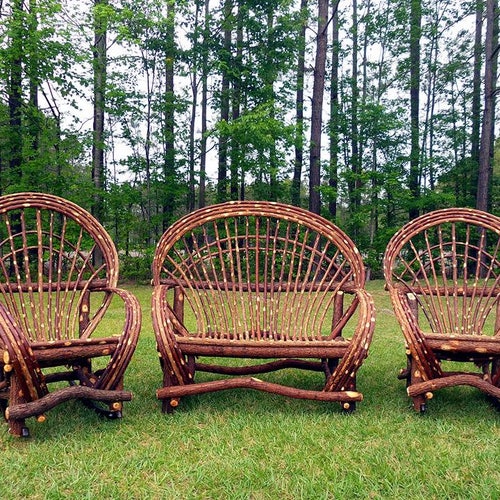 Willow Furniture 3 Piece Set Willow Loveseat and 2 Handmade - Etsy