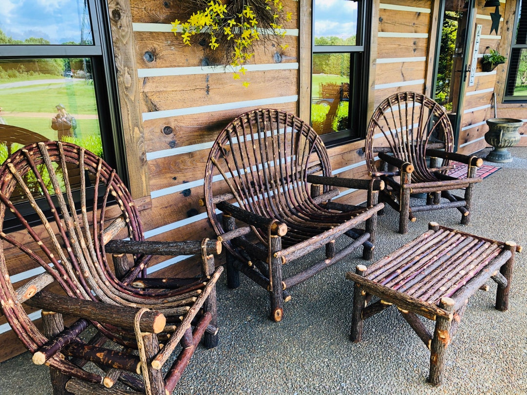 Rustic Willow Furniture Set: Loveseat, Chairs, Coffee Table - Etsy