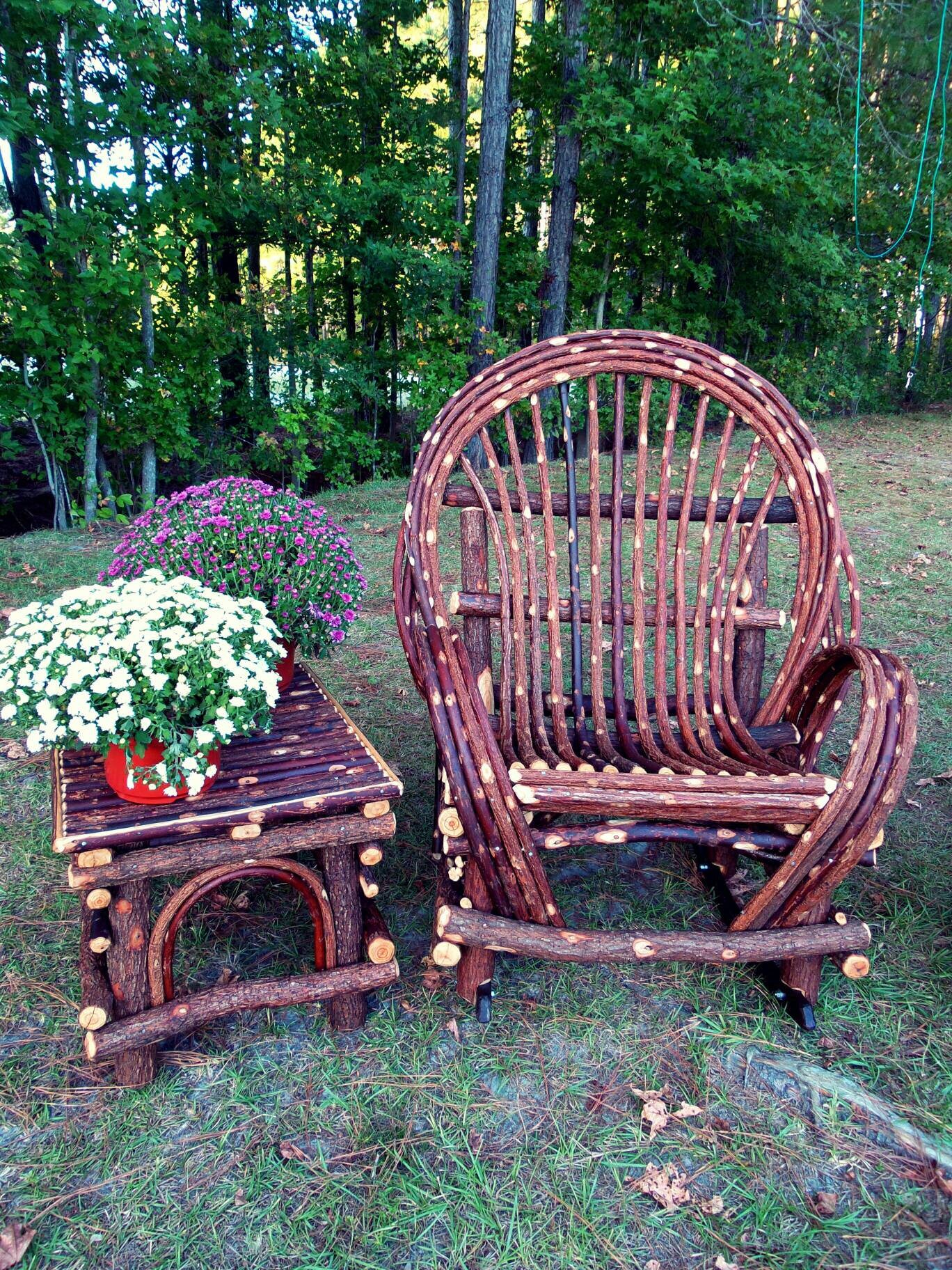 One Handmade Classic Style Twig Willow Rocking Chair - Etsy