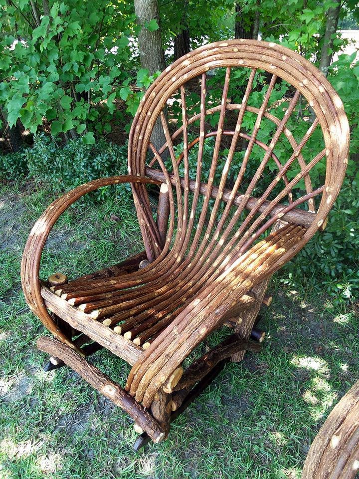 Fan Back Style Three Piece Twig Willow Furniture Set ** Loveseat and 2 ...