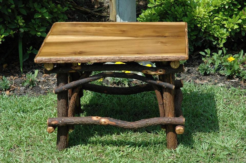 Handmade Rustic Table .. Willow Frame and Hardwood Top. - Etsy