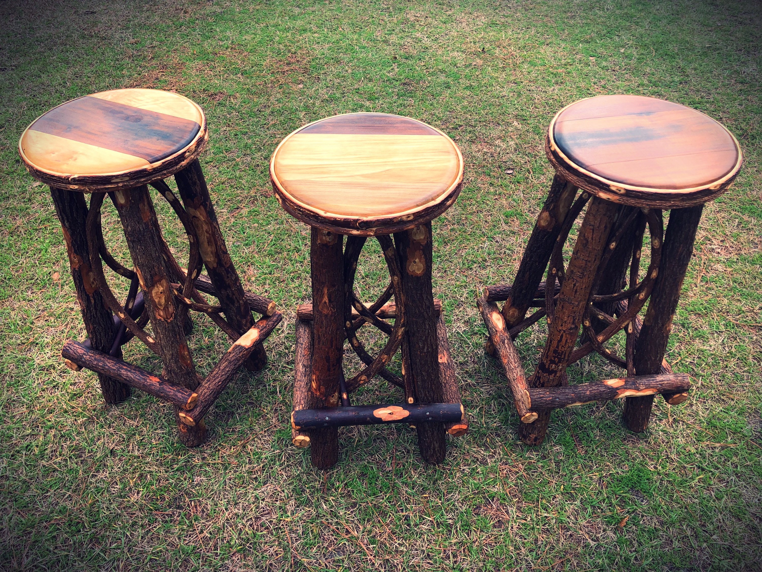 Handmade Willow Twig Bar Stool: Rustic Poplar Top, 30" Height - Etsy