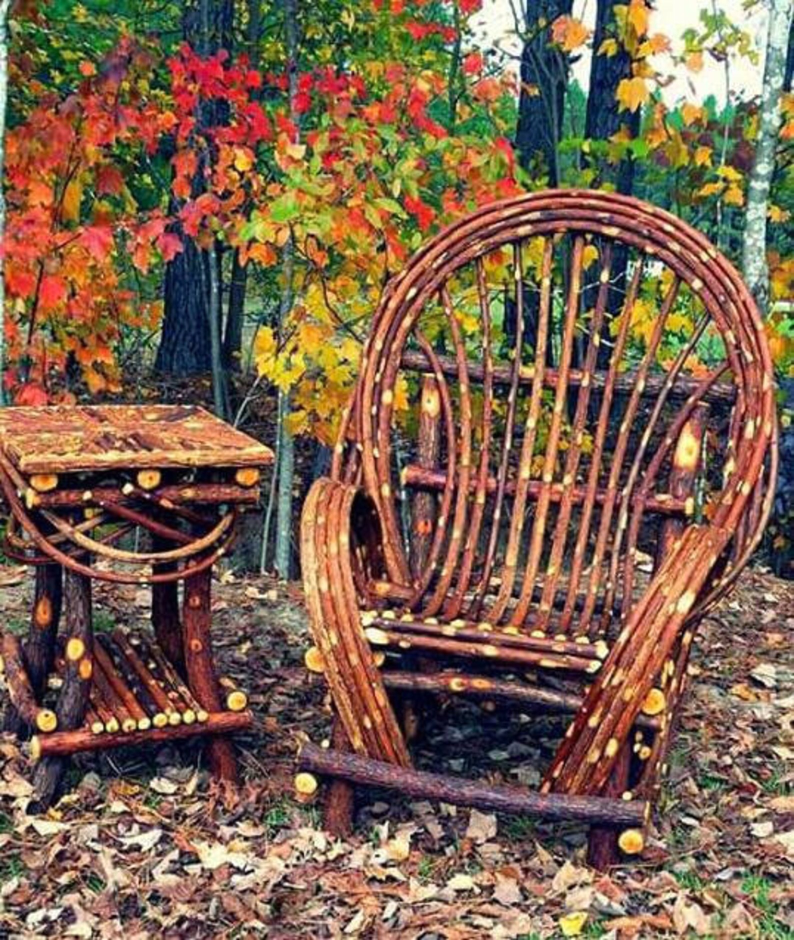 One Handmade Classic Style Twig Willow Rocking Chair - Etsy