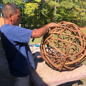 One Handmade Willow Twig Sphere/ Orb Lighting Fixture or Decor (24 ...