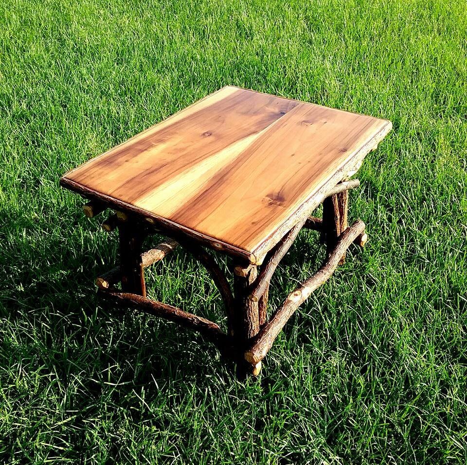 Handmade Rustic Table .. Willow Frame and Hardwood Top. - Etsy