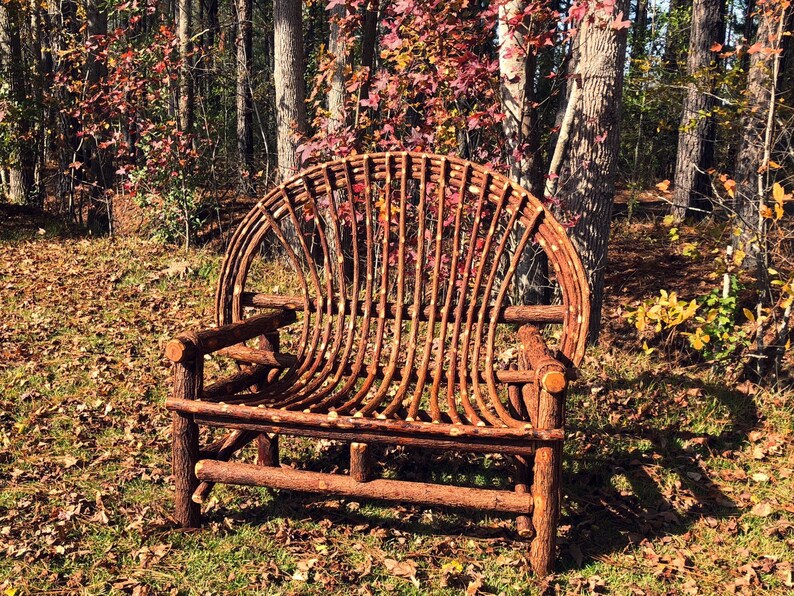 Bentwood Willow Bench rustic twig bench | Etsy