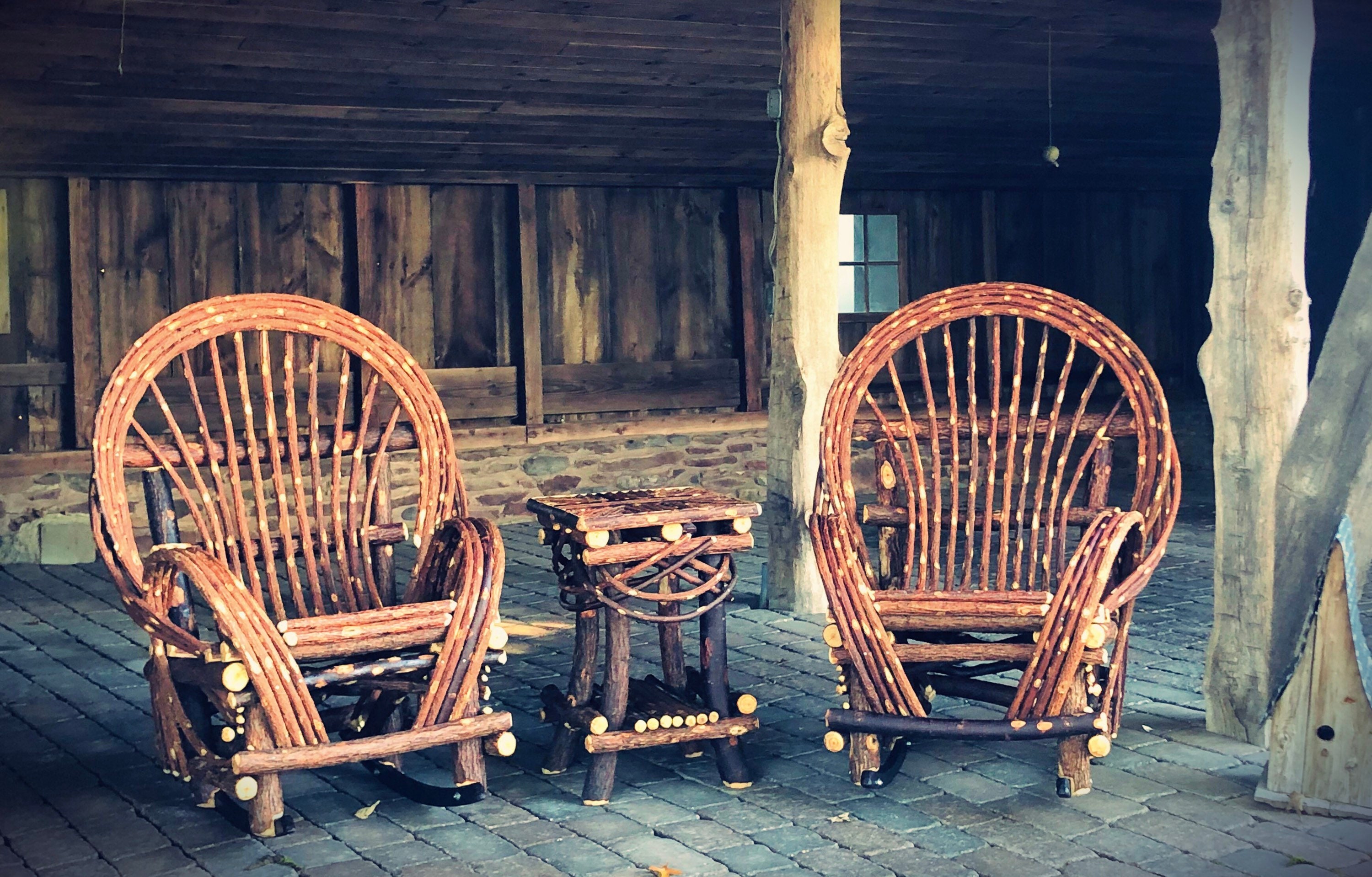Rustic Handmade Chair Set Twig Willow Rocking Chair Set 2 - Etsy