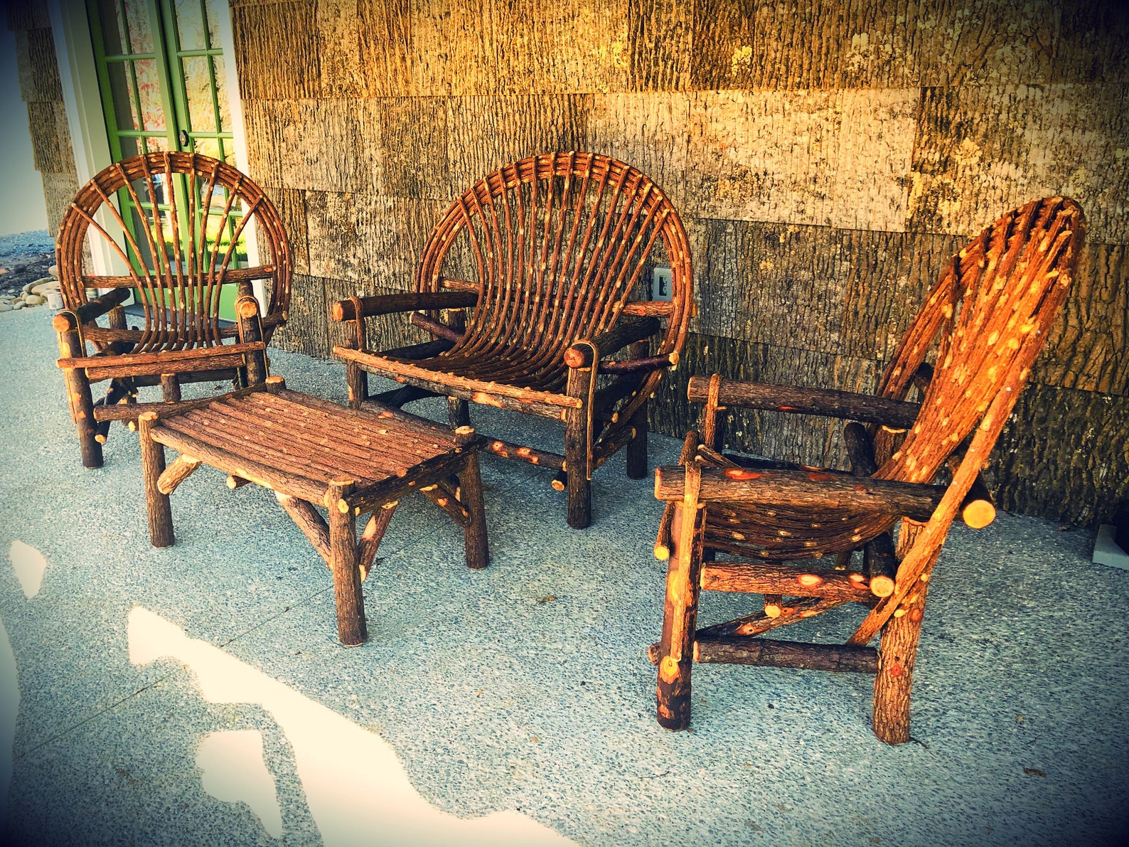 Rustic Willow Furniture Set: Loveseat, Chairs, Coffee Table - Etsy