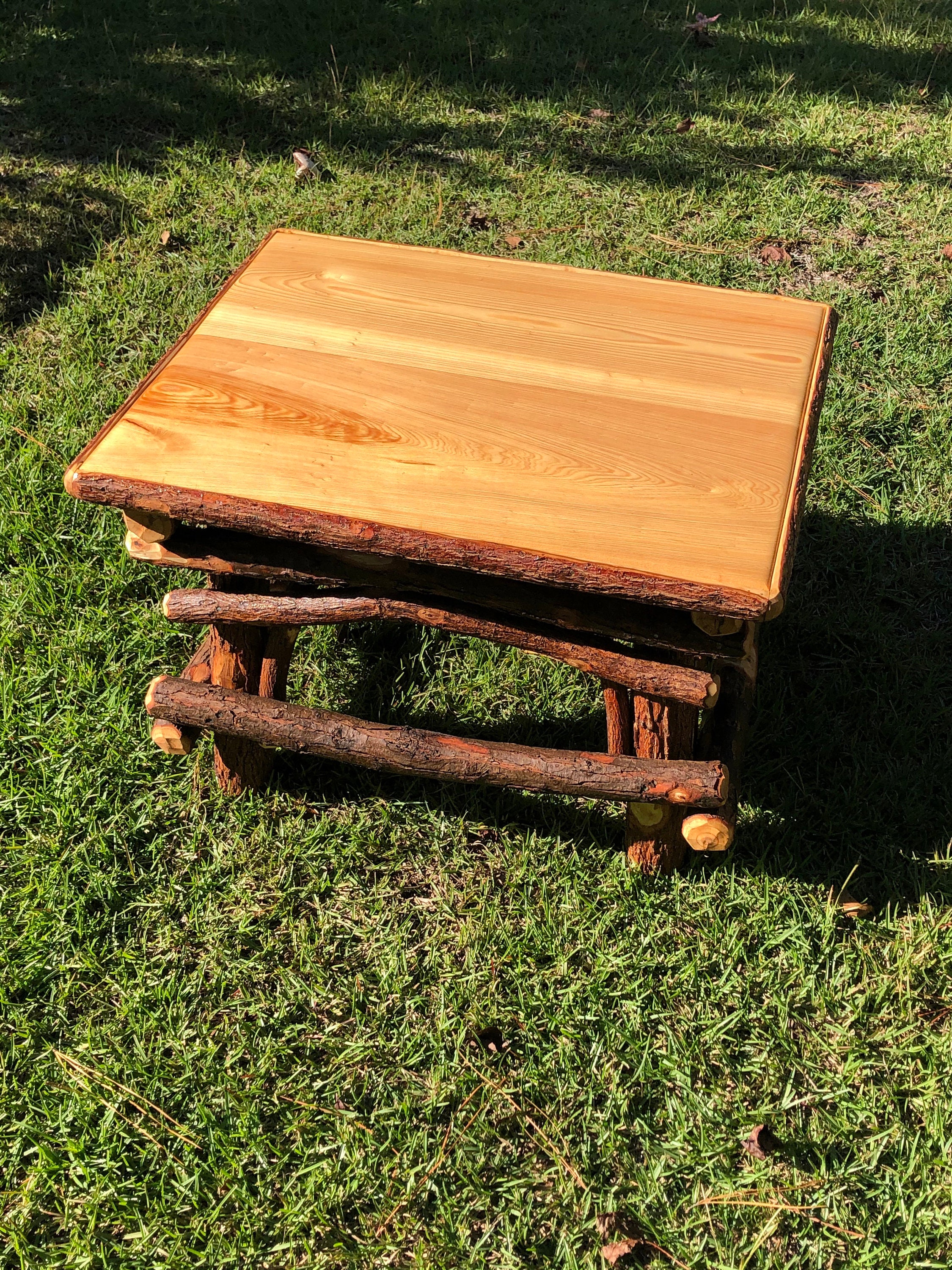 Handmade Rustic Table .. Willow Frame and Hardwood Top. - Etsy