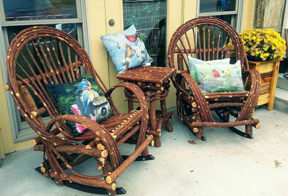 Rustic Handmade Chair Set Twig Willow Rocking Chair Set 2 - Etsy
