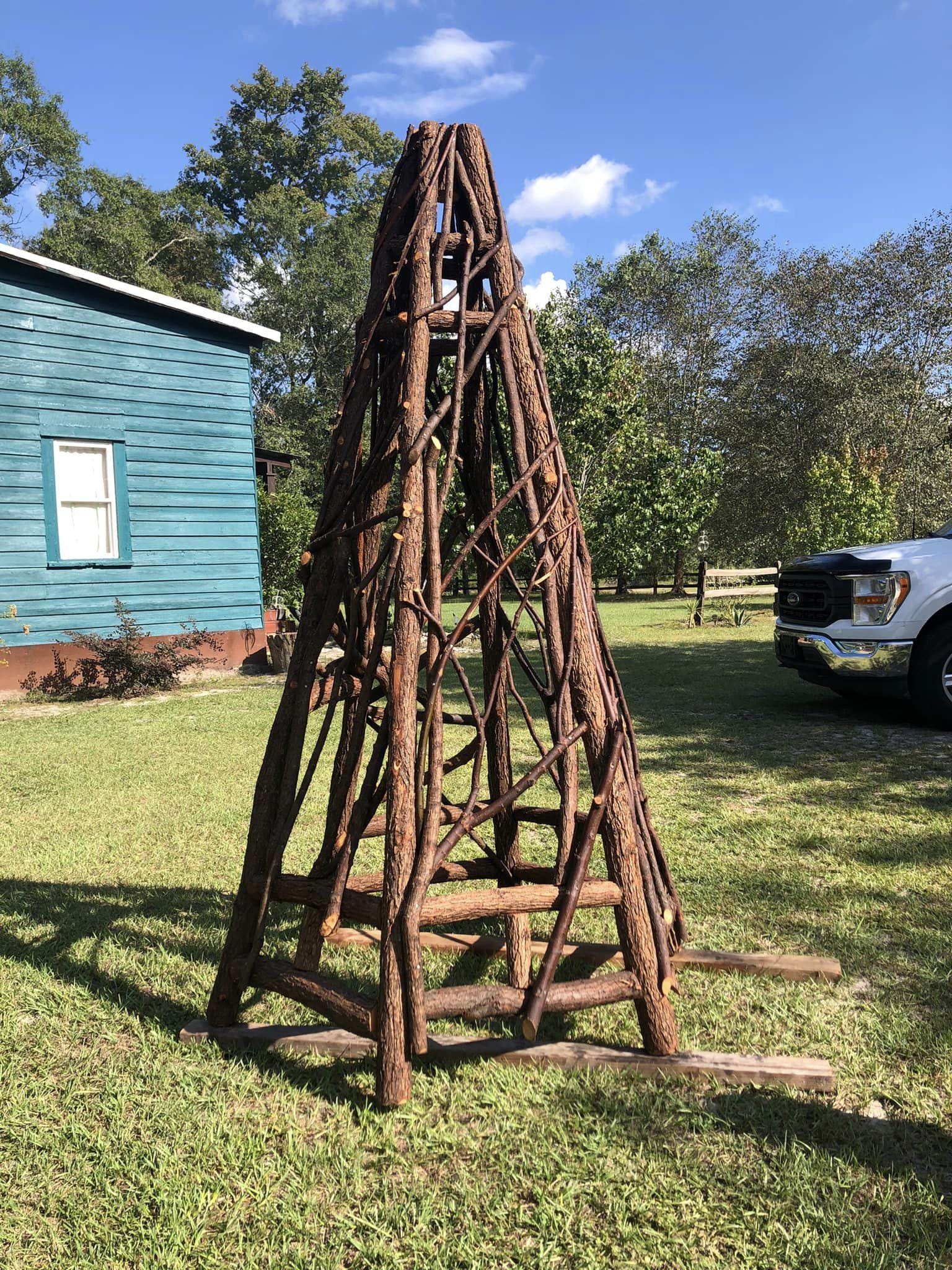 Handmade Willow Garden Teepee: Rustic Twig Ornament (7ft) - Etsy