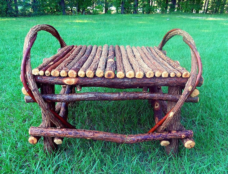 Handmade Twig Willow Foot Stool / Ottoman ** With Handles - Etsy