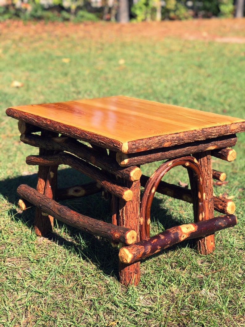 Handmade Rustic Table .. Willow Frame and Hardwood Top. | Etsy