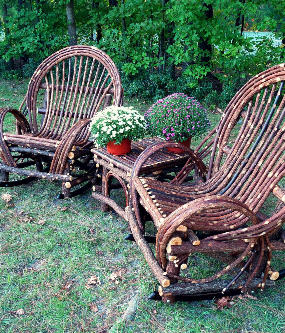 One Handmade Classic Style Twig Willow Rocking Chair - Etsy