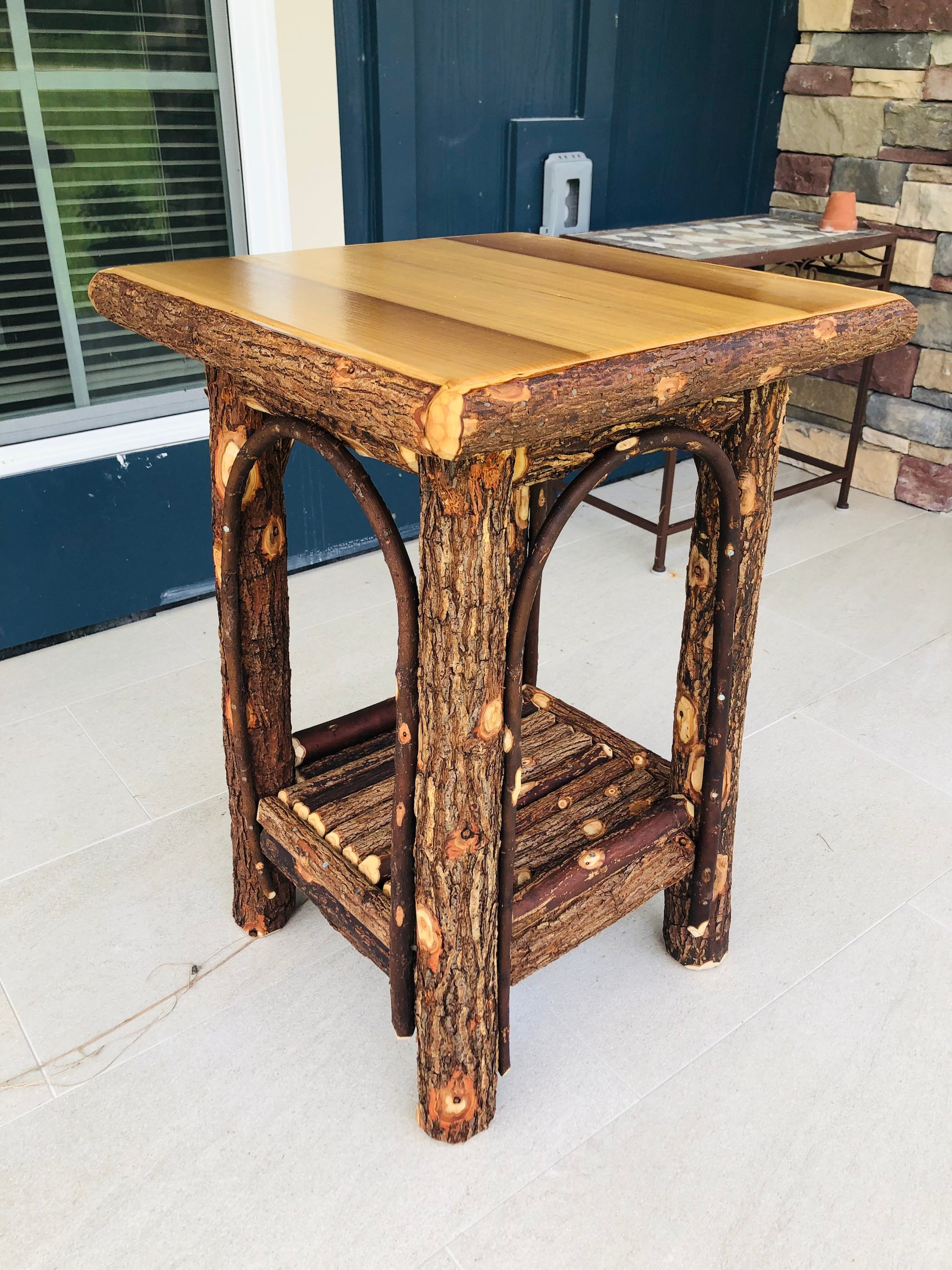 Handmade Twig Willow Accent Table With Poplar Wood Top - Etsy