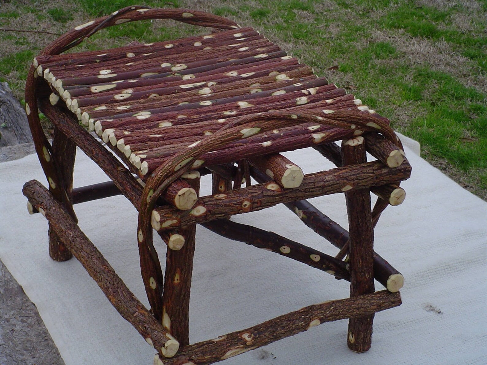 Handmade Twig Willow Foot Stool / Ottoman ** With Handles - Etsy