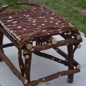 Handmade Twig Willow Foot Stool / Ottoman ** With Handles - Etsy