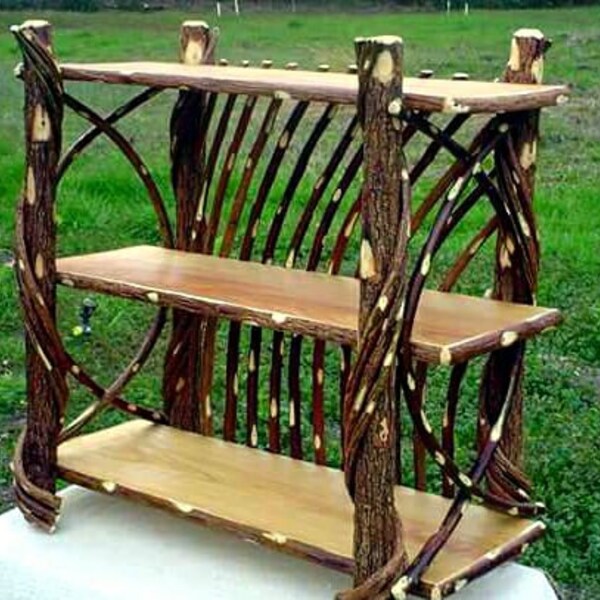 Natural Pine Corner Shelf Cabin Style Corner Shelf Natural Tree Shelf ...