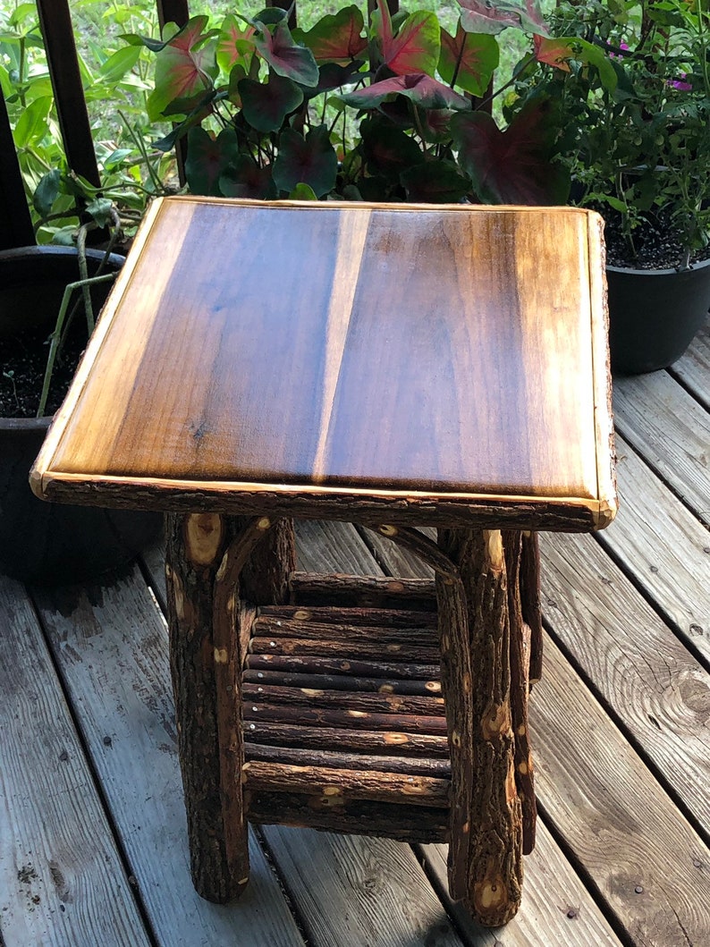 Handmade Twig Willow Accent Table With Poplar Wood Top - Etsy