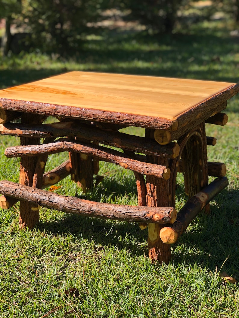 Handmade Rustic Table .. Willow Frame and Hardwood Top. | Etsy