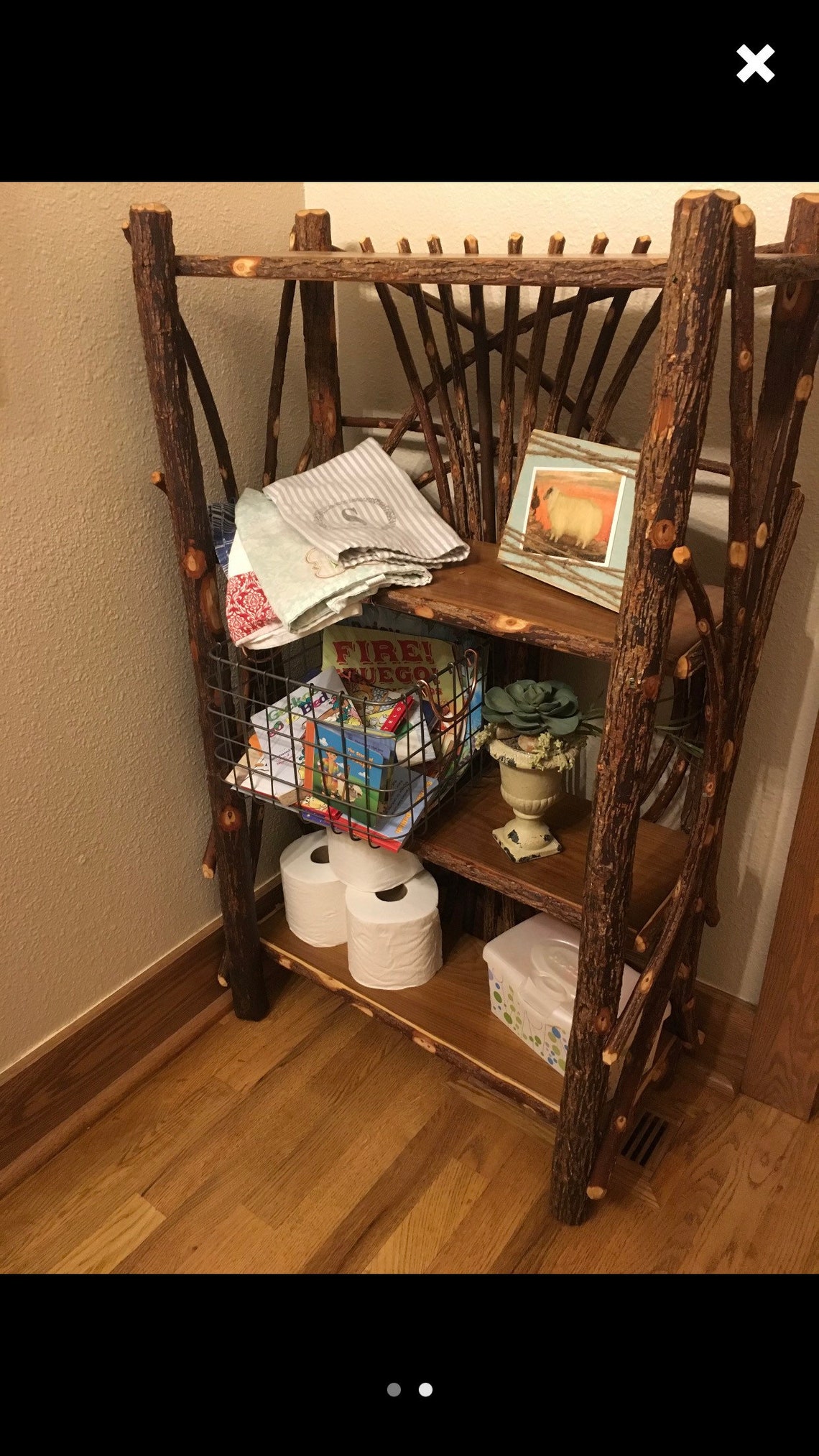 Handmade Rustic Willow Shelf Free Shipping via UPS - Etsy