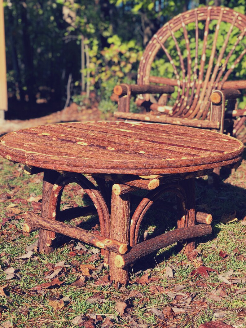 Rustic Round Coffee Table** Rustic Twig Willow - Etsy