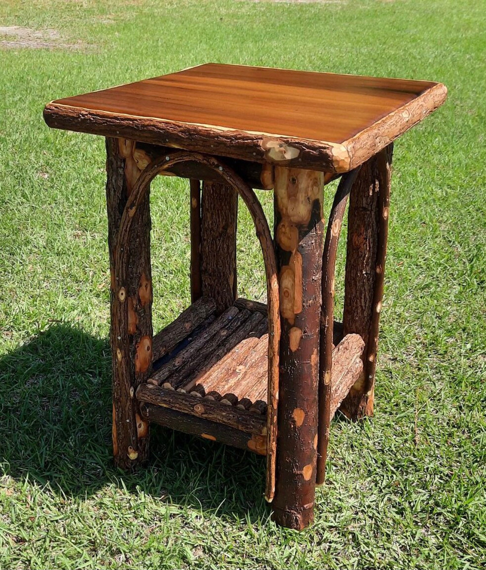 Handmade Twig Willow Accent Table With Poplar Wood Top - Etsy