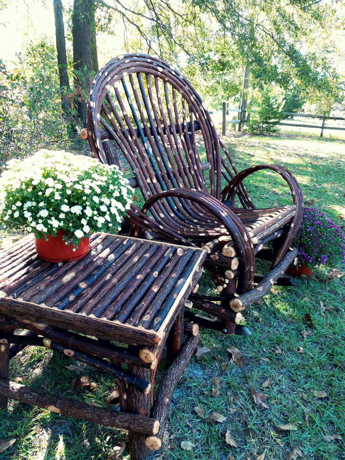 One Handmade Classic Style Twig Willow Rocking Chair - Etsy