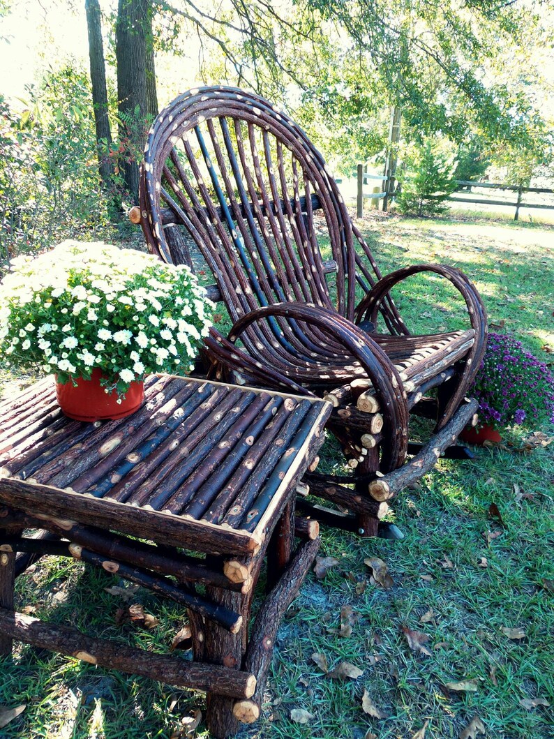 One Handmade Classic Style Twig Willow Rocking Chair - Etsy