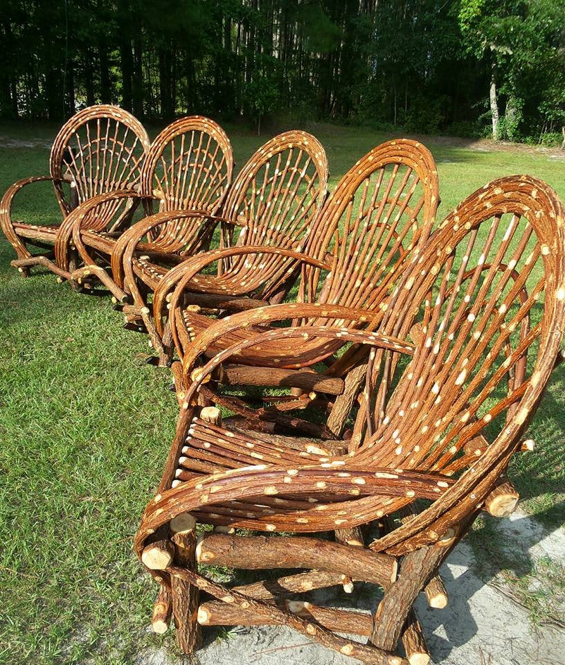 Set of Two Handmade Willow Chairs . Two Fan Back Bentwood - Etsy