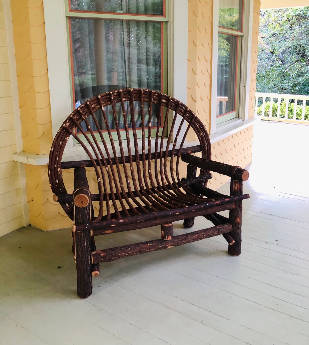 Bentwood Willow Bench Rustic Twig Bench Loveseat Handmade - Etsy