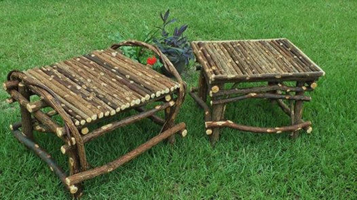 Handmade Twig Willow Foot Stool / Ottoman ** With Handles - Etsy