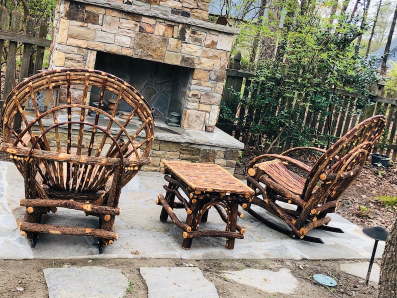 Set of Two Handmade Willow Chairs . Two Fan Back Bentwood - Etsy