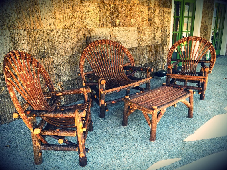 Rustic Willow Furniture Set: Loveseat, Chairs, Coffee Table - Etsy