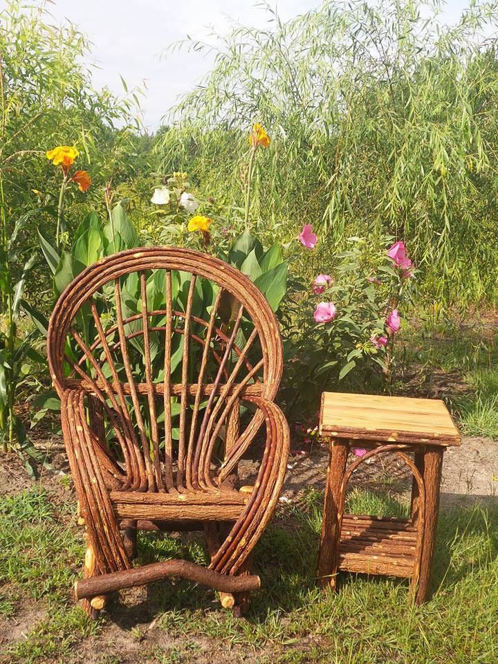 Handmade Twig Willow Accent Table With Poplar Wood Top - Etsy