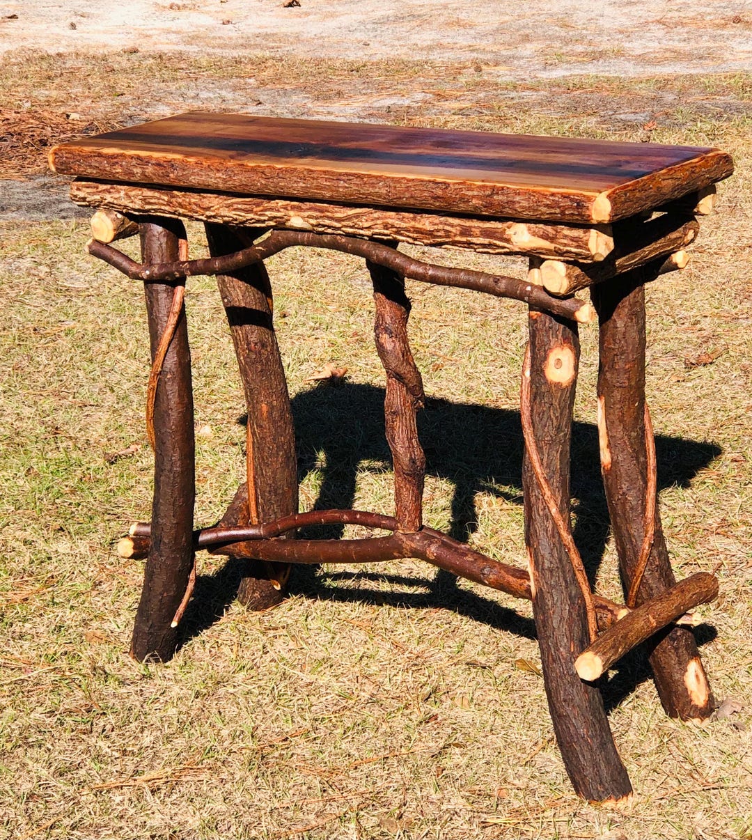 Handmade Willow Console Table: Rustic Poplar Wood Sofa Table - Etsy