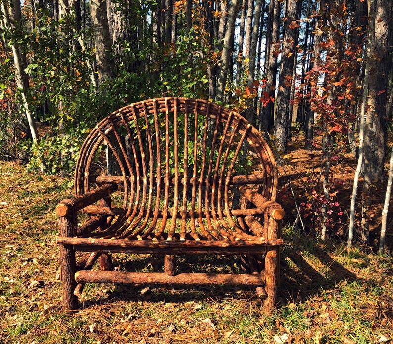 Bentwood Willow Bench rustic twig bench | Etsy