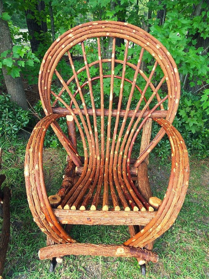 Set of Two Handmade Willow Chairs . Two Fan Back Bentwood - Etsy