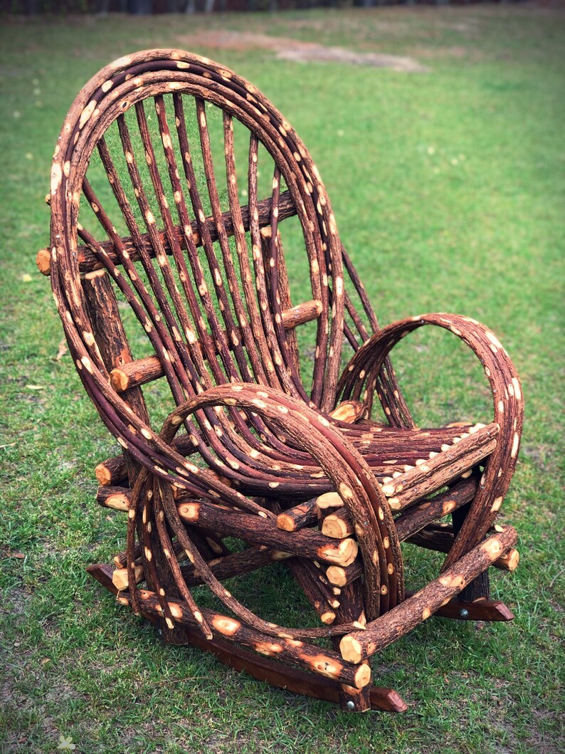 One Handmade Classic Style Twig Willow Rocking Chair - Etsy
