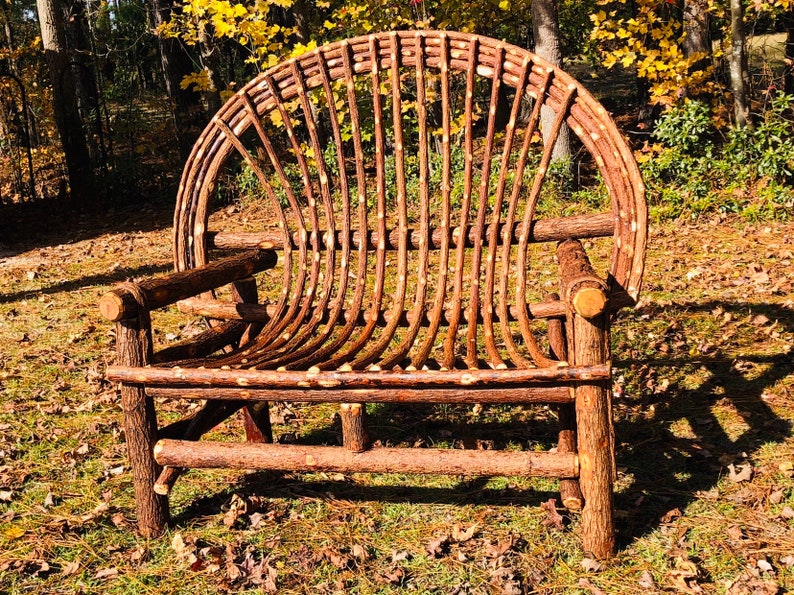 Bentwood Willow Bench rustic twig bench | Etsy