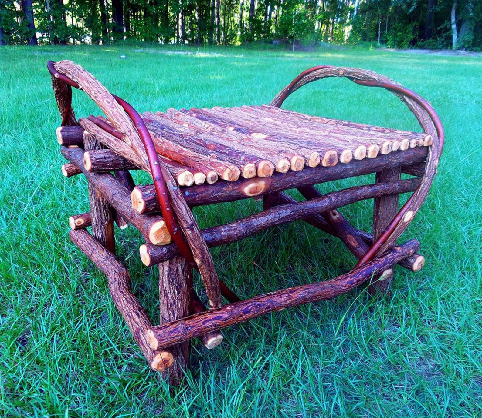 Handmade Twig Willow Foot Stool / Ottoman ** With Handles - Etsy